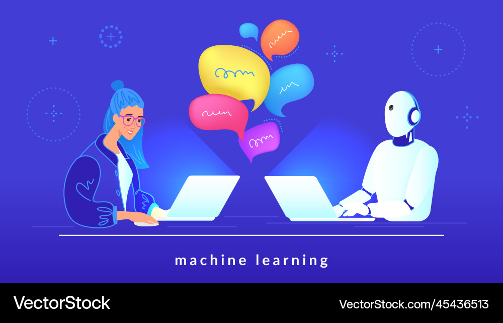 Artificial intelligence and machine learning Vector Image