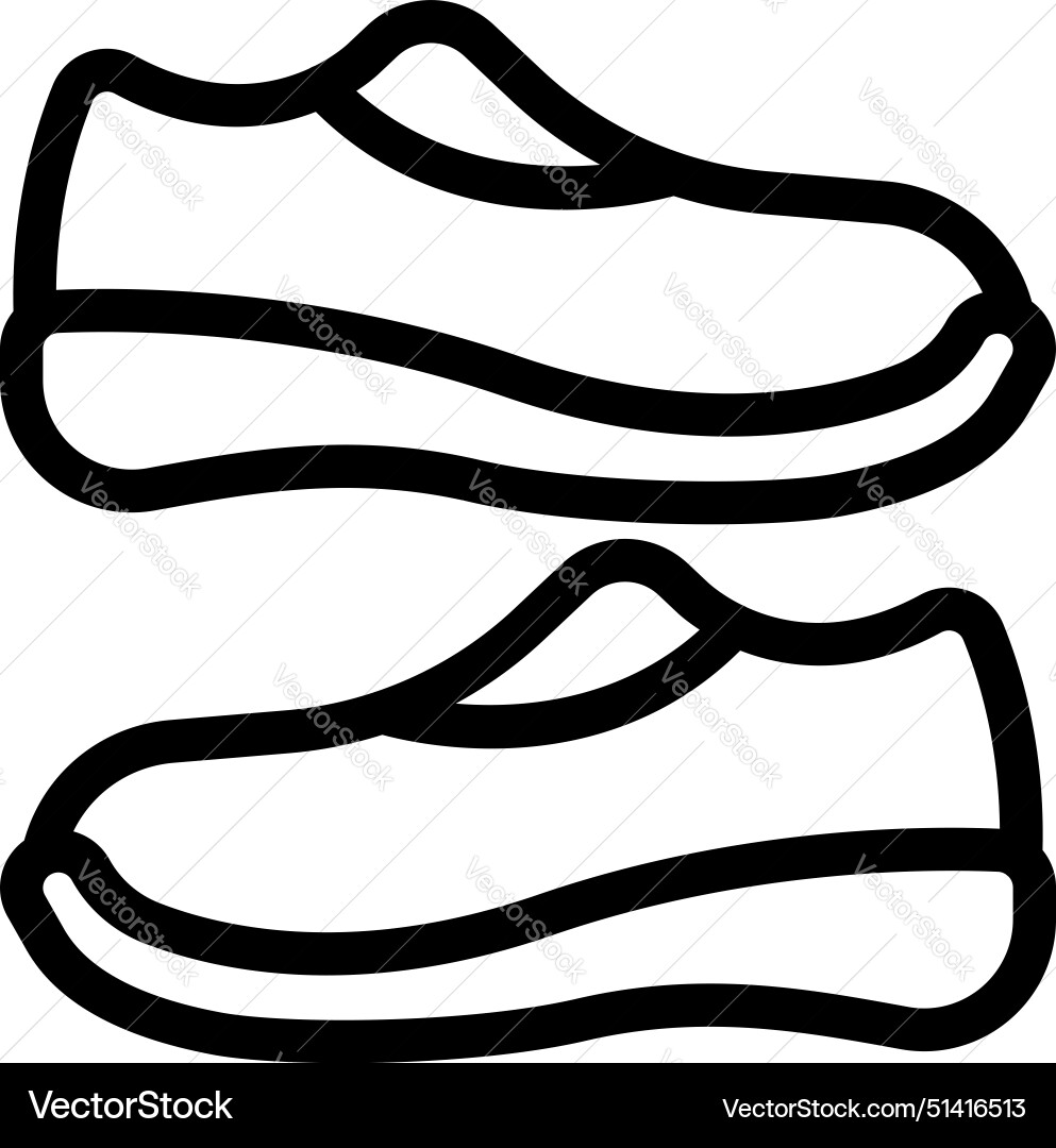 Black and white sneaker line art Royalty Free Vector Image