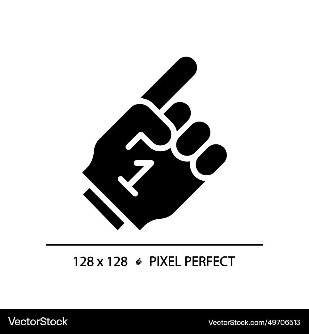 Black Foam Finger Icon Royalty Free Vector Image