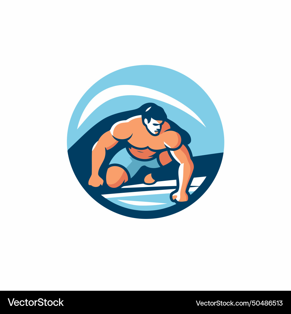 Bodybuilder logo template Royalty Free Vector Image