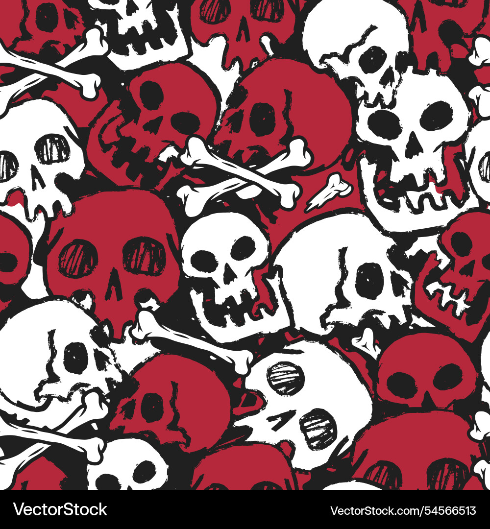 Colorful skull and bone pattern in vibrant design Vector Image