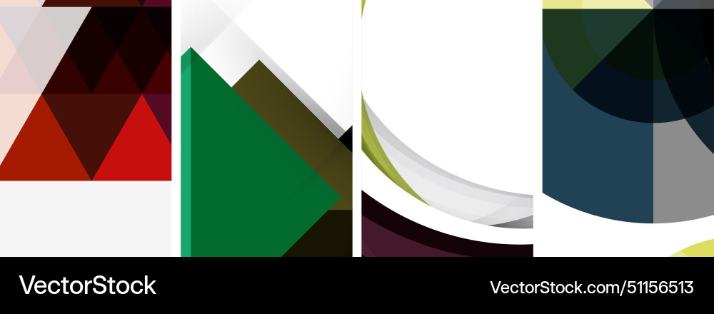 Geometric art with four colorful triangles forming