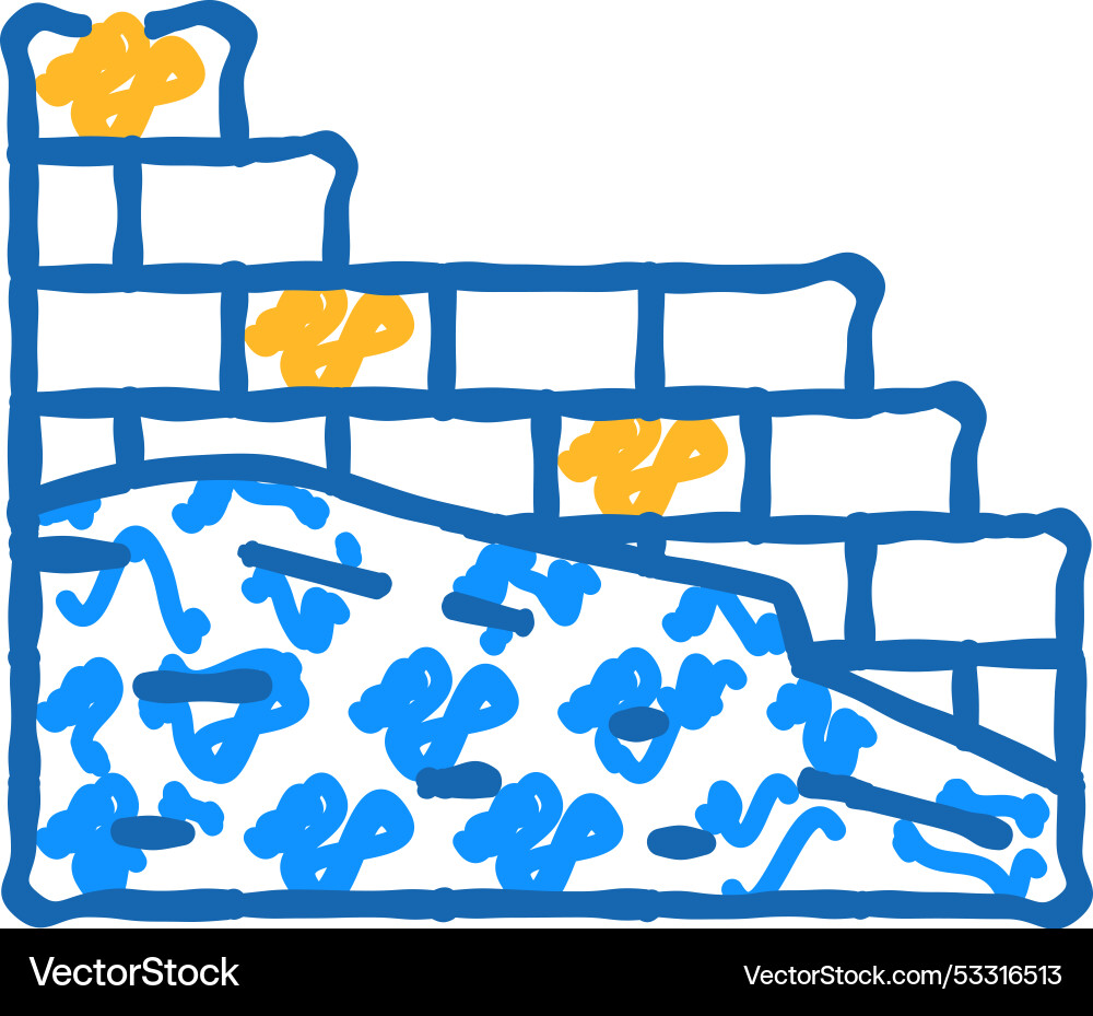 Masonry building icon doodle Royalty Free Vector Image