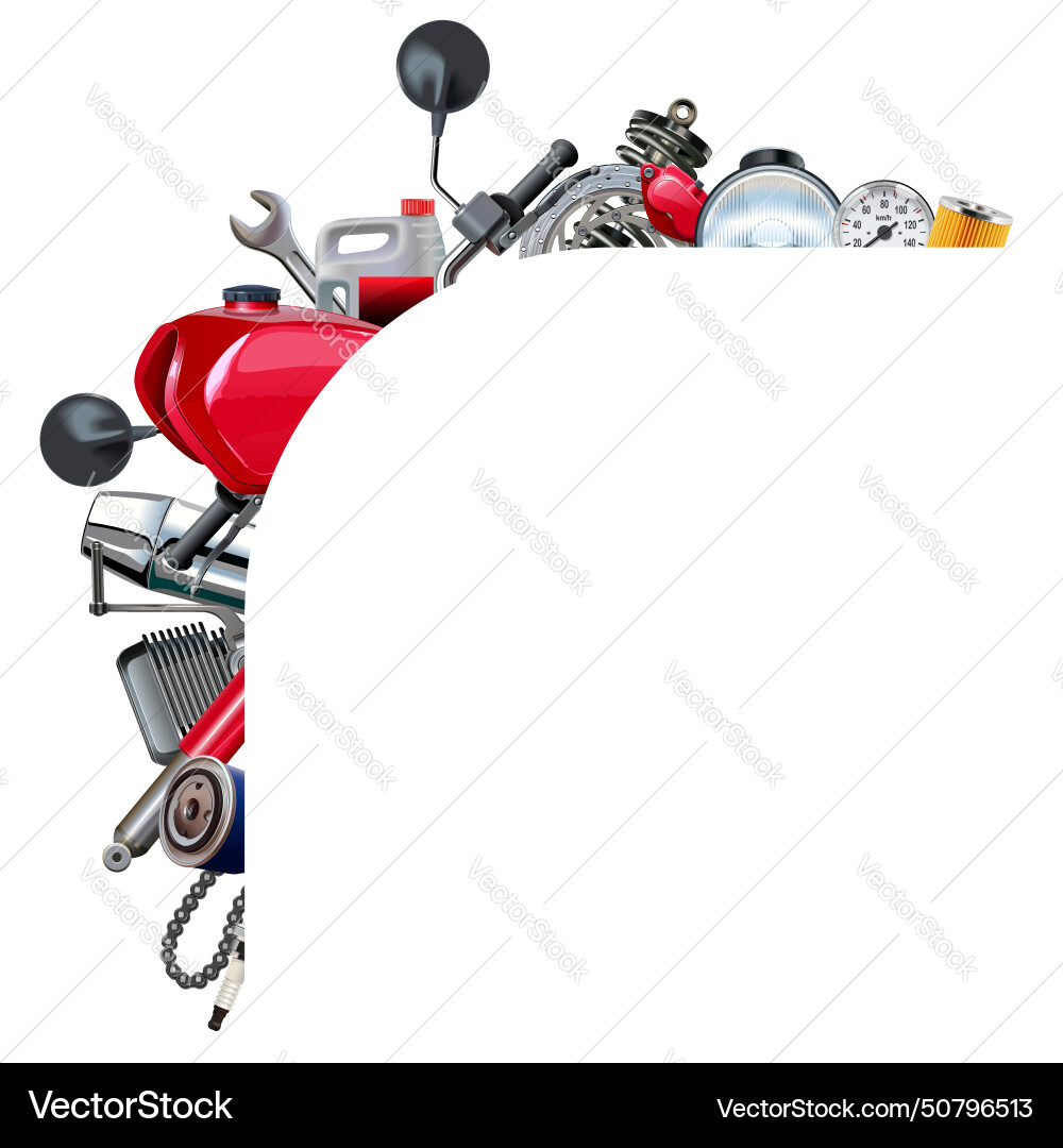 Motorcycle spare parts corner Royalty Free Vector Image