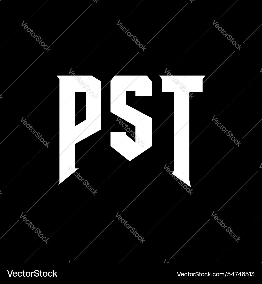 Pst letter logo design for technology company Vector Image
