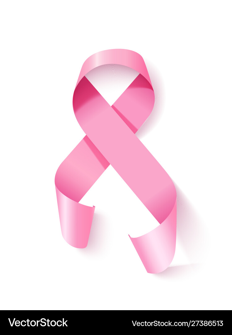 Realistic Pink Ribbon Loop Royalty Free Vector Image
