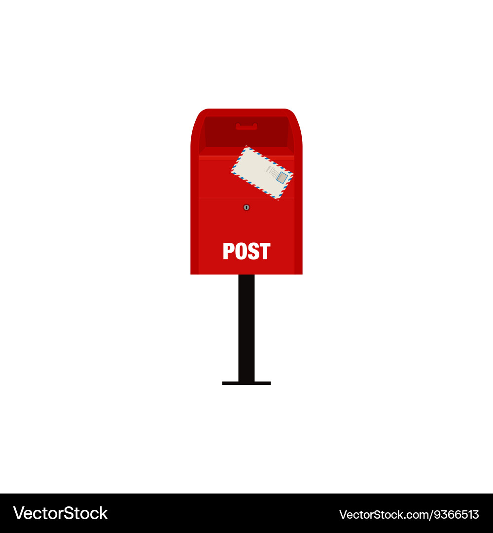 Red mail post box isolated Royalty Free Vector Image