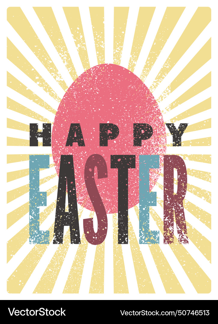 Typographical grunge easter greeting card Vector Image