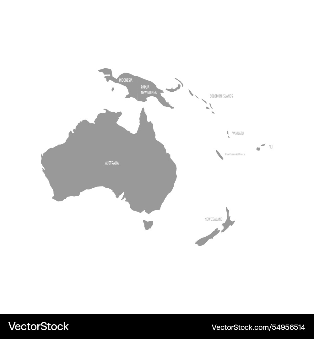 Australia and oceania political map Royalty Free Vector