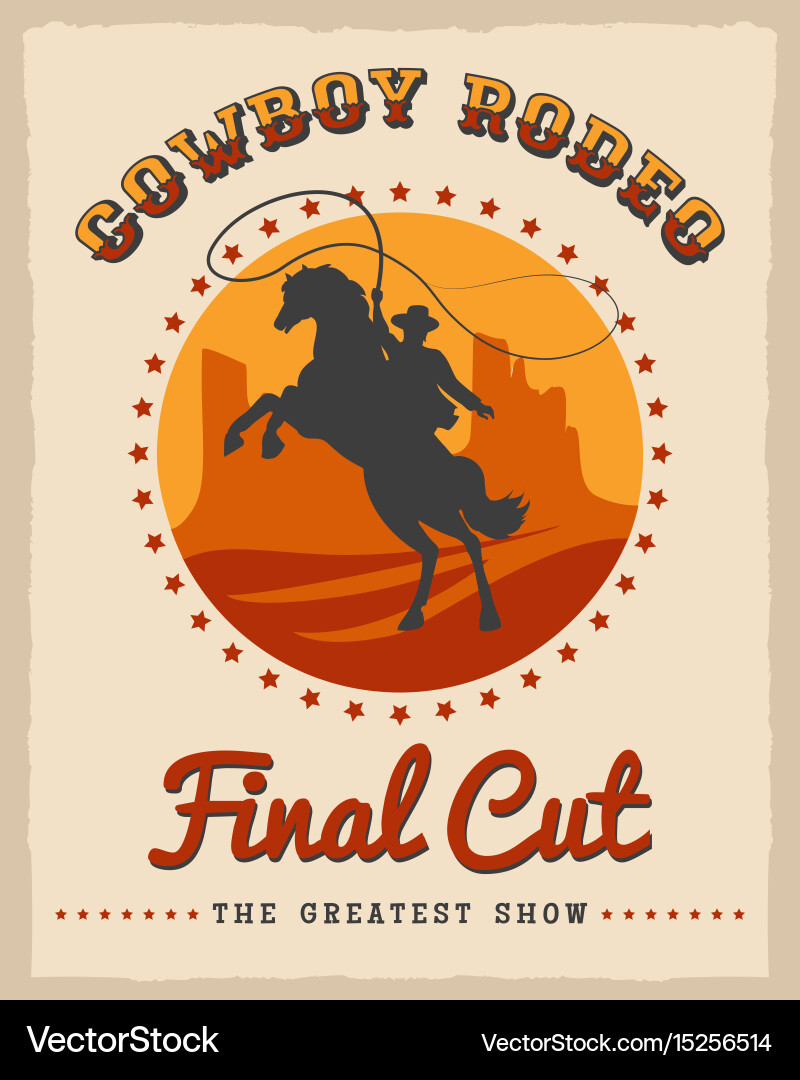 Cowboy rodeo poster Royalty Free Vector Image - VectorStock