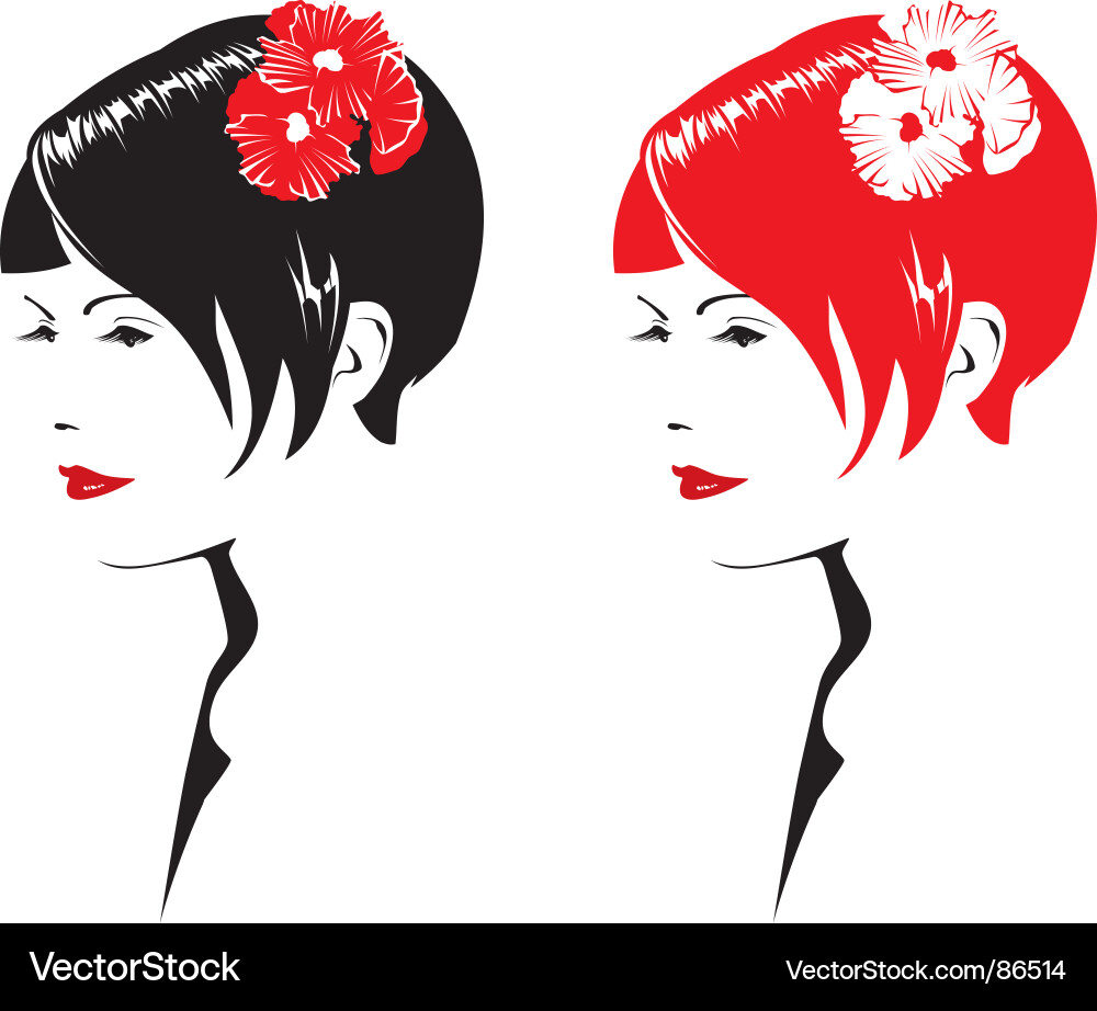 Girl with flowers Royalty Free Vector Image - VectorStock