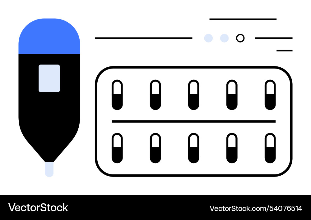 Modern medical device and tablet packaging Vector Image