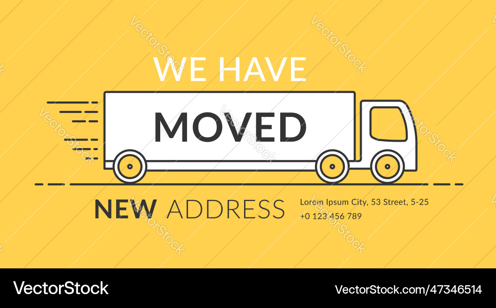 We have moved Royalty Free Vector Image - VectorStock