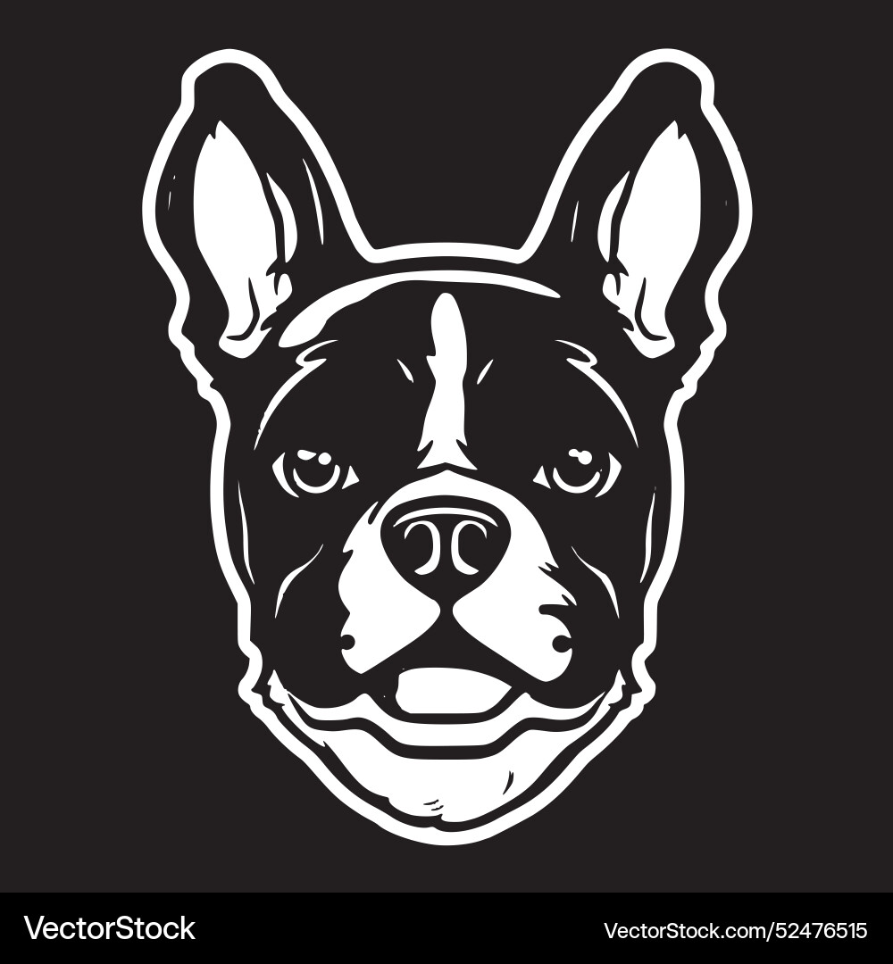 Boston terrier - minimalist and flat logo Vector Image
