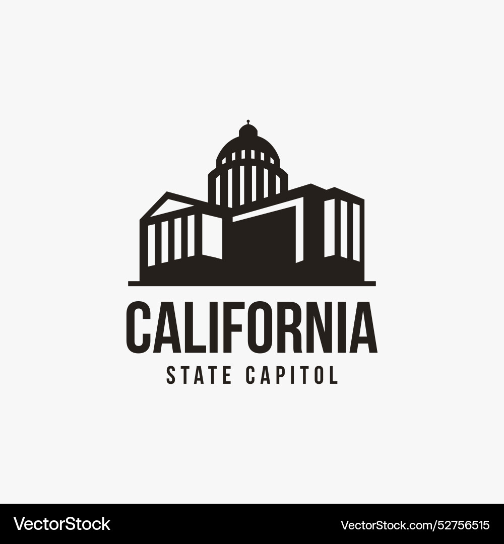 California state capitol logo icon Royalty Free Vector Image