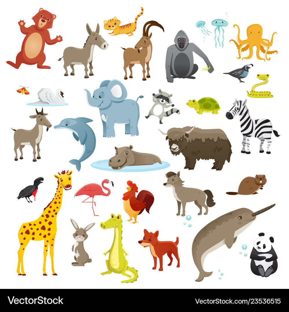 Cartoon animals collection Royalty Free Vector Image