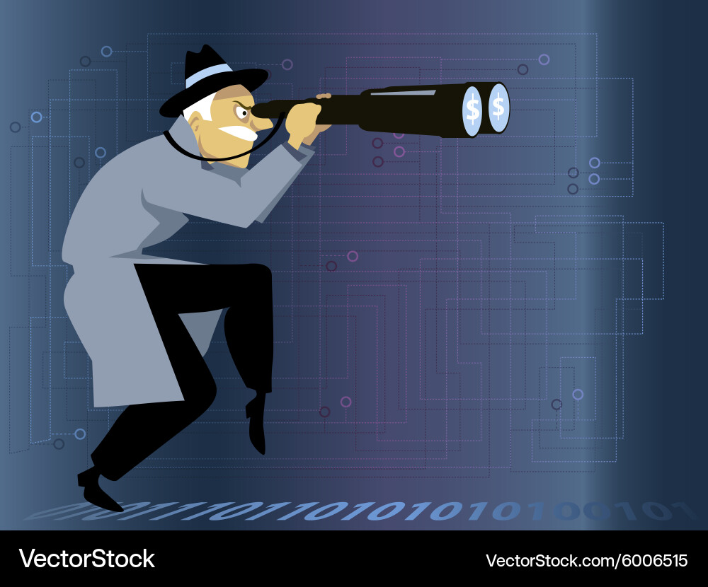Cyber crime investigator Royalty Free Vector Image