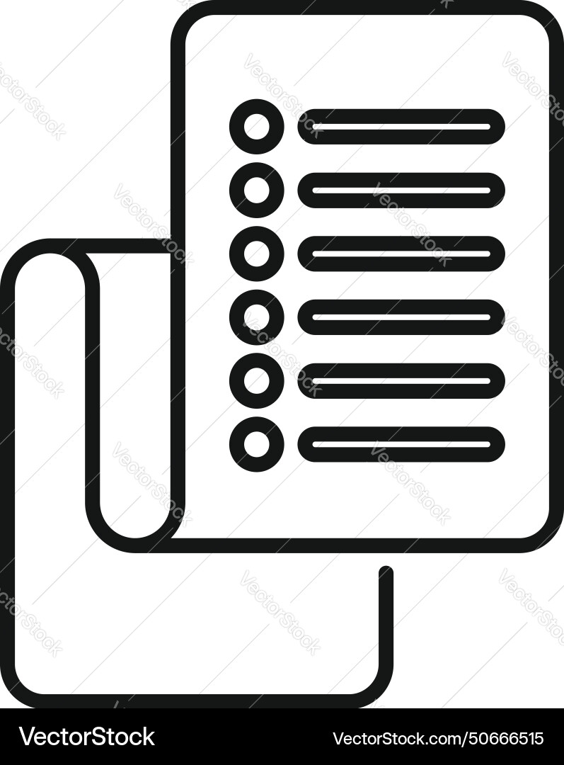 List template items icon outline sheet Royalty Free Vector