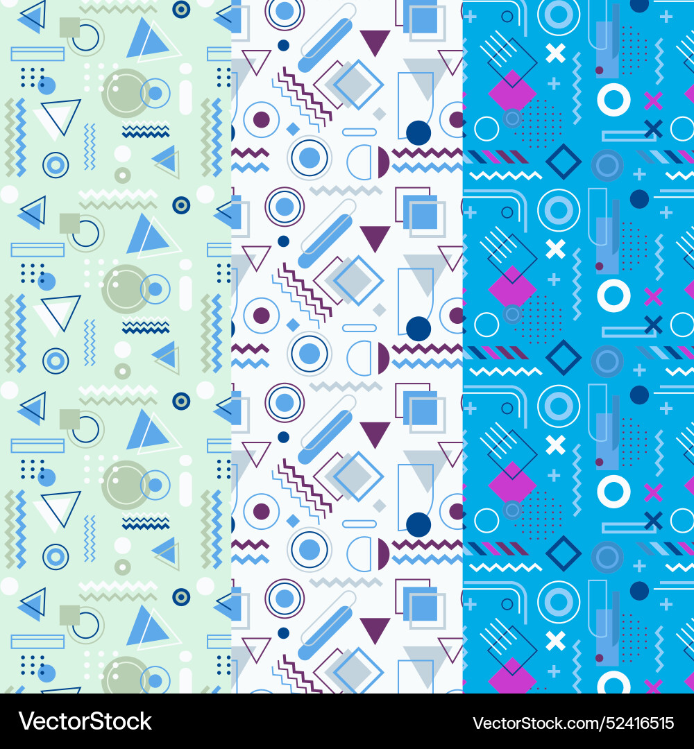 Memphis pattern set Royalty Free Vector Image - VectorStock
