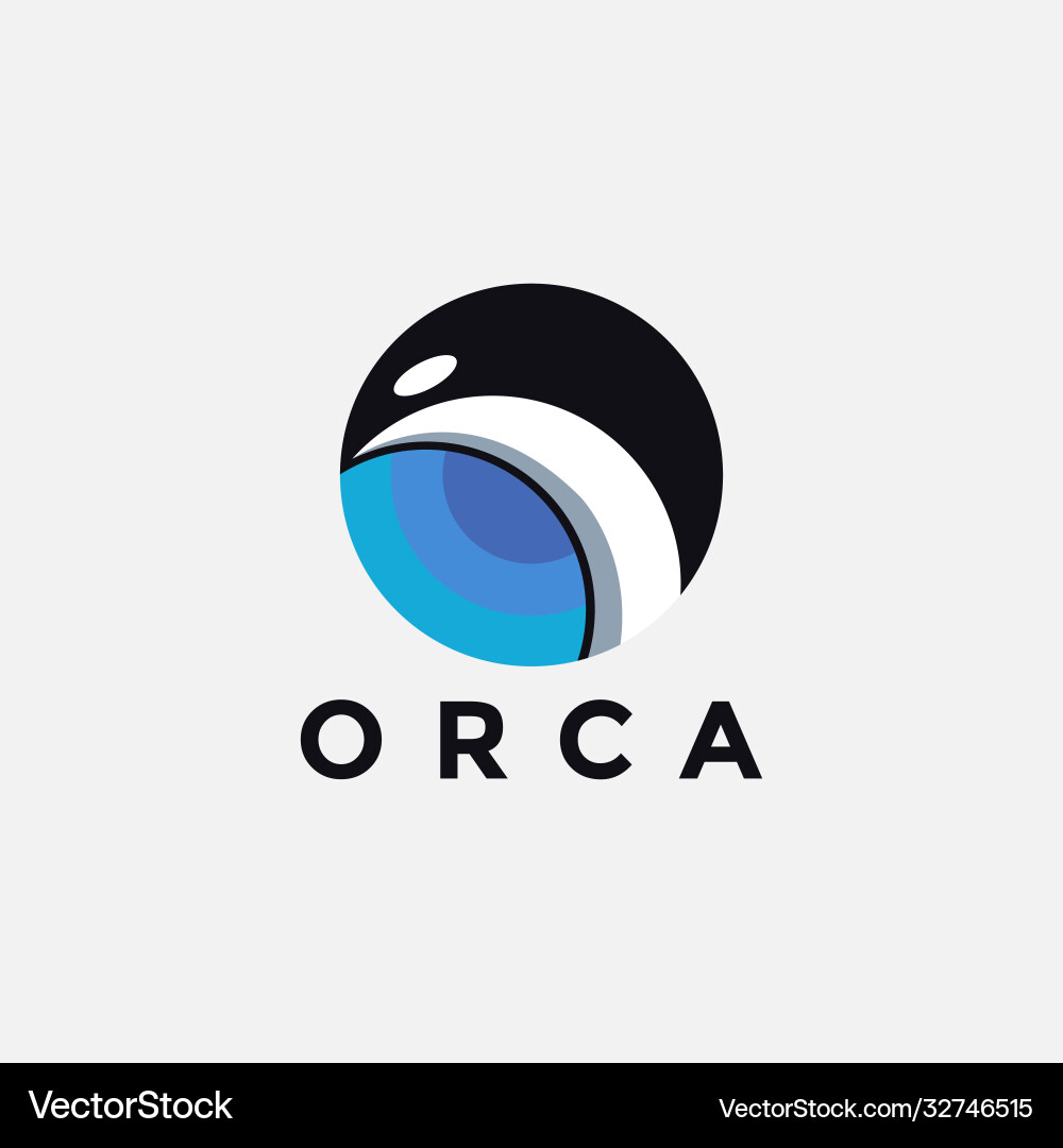 Minimalist circle jumping orca logo icon template Vector Image