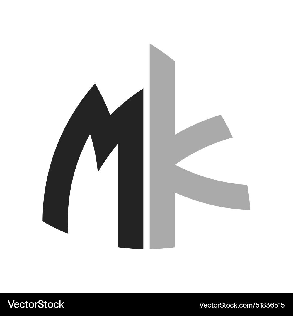 Modern creative mk logo design letter icon Vector Image