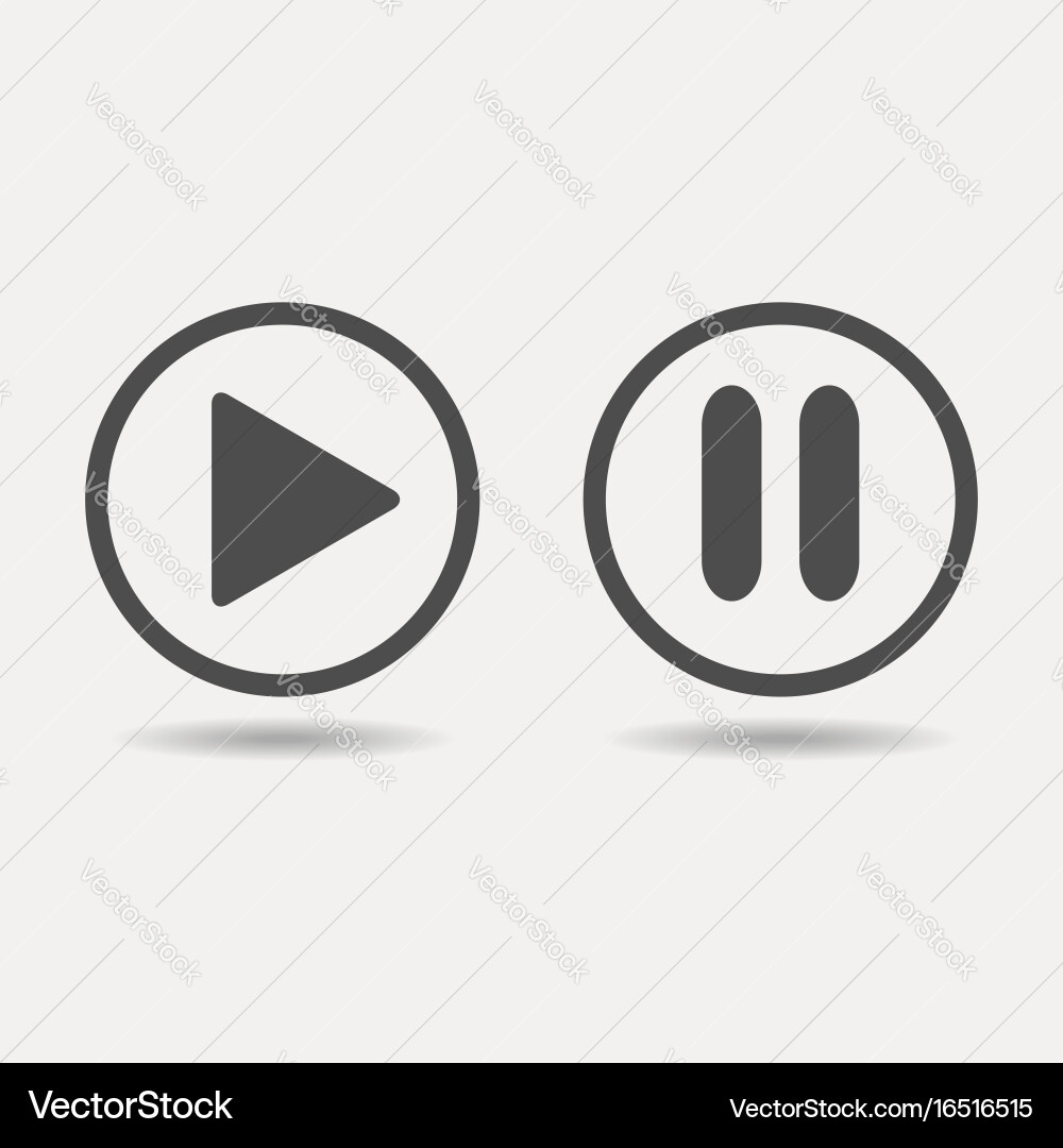 Play and pause buttons icon Royalty Free Vector Image