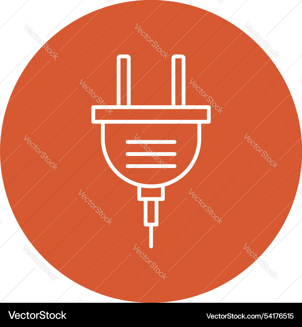 Power plug line circle icon Royalty Free Vector Image