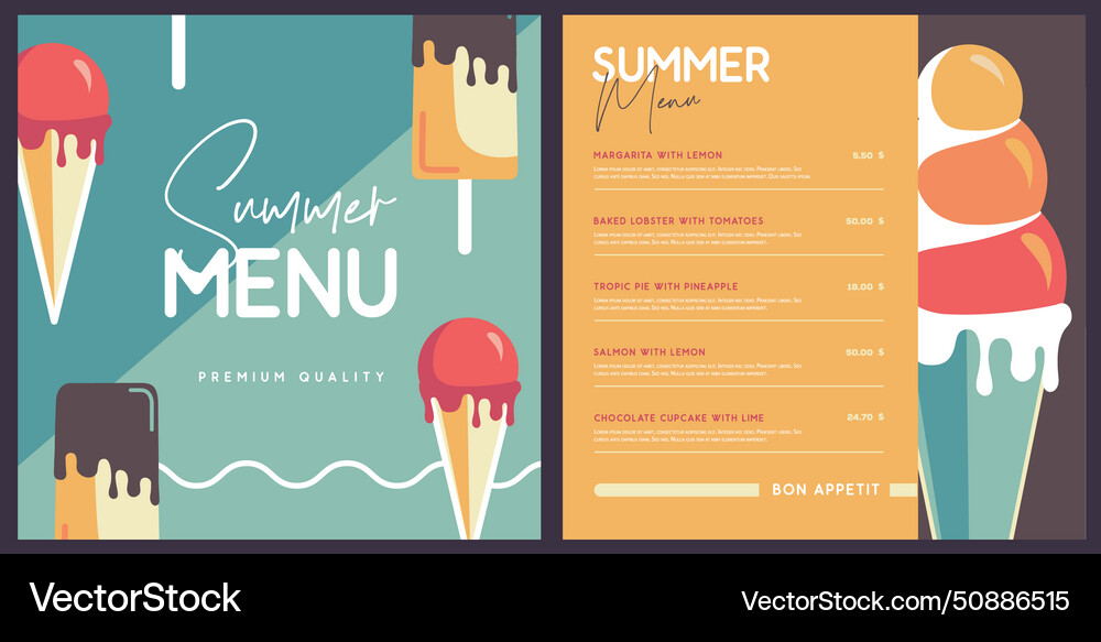 Retro Ice Cream Menu