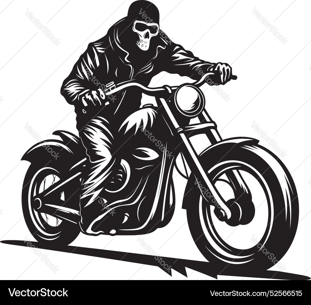 Skull cruiser biker skeleton in dark logo phantom Vector Image