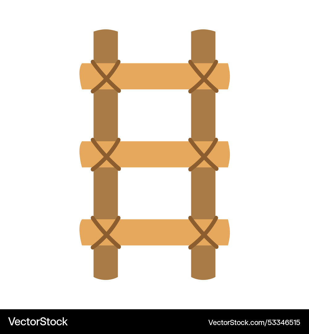 Wooden ladder cartoon flat – Royalty-Free Vector | VectorStock