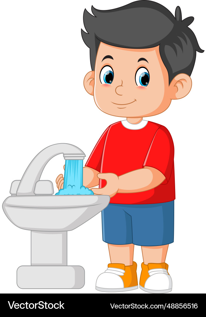 Boy Washing Hands Clipart