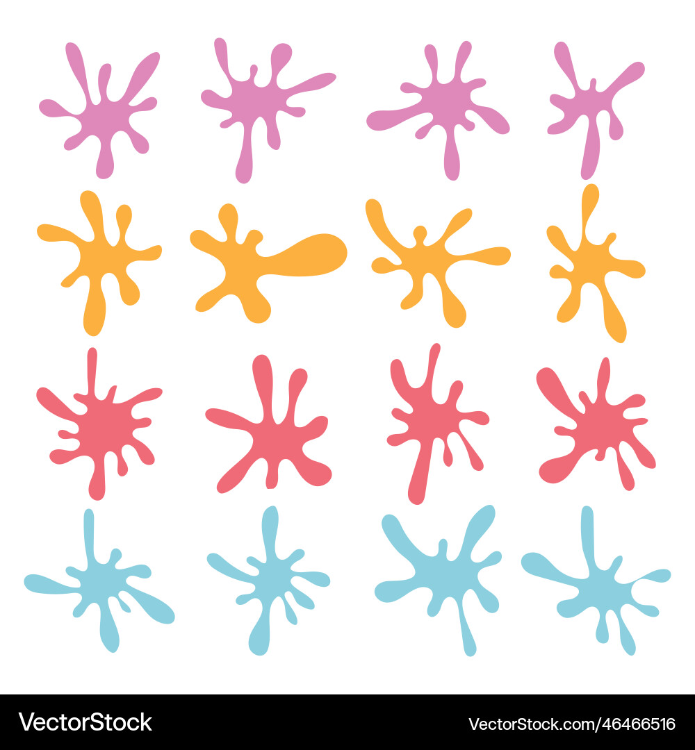 Colorful paint splatter or splash water isolated Vector Image