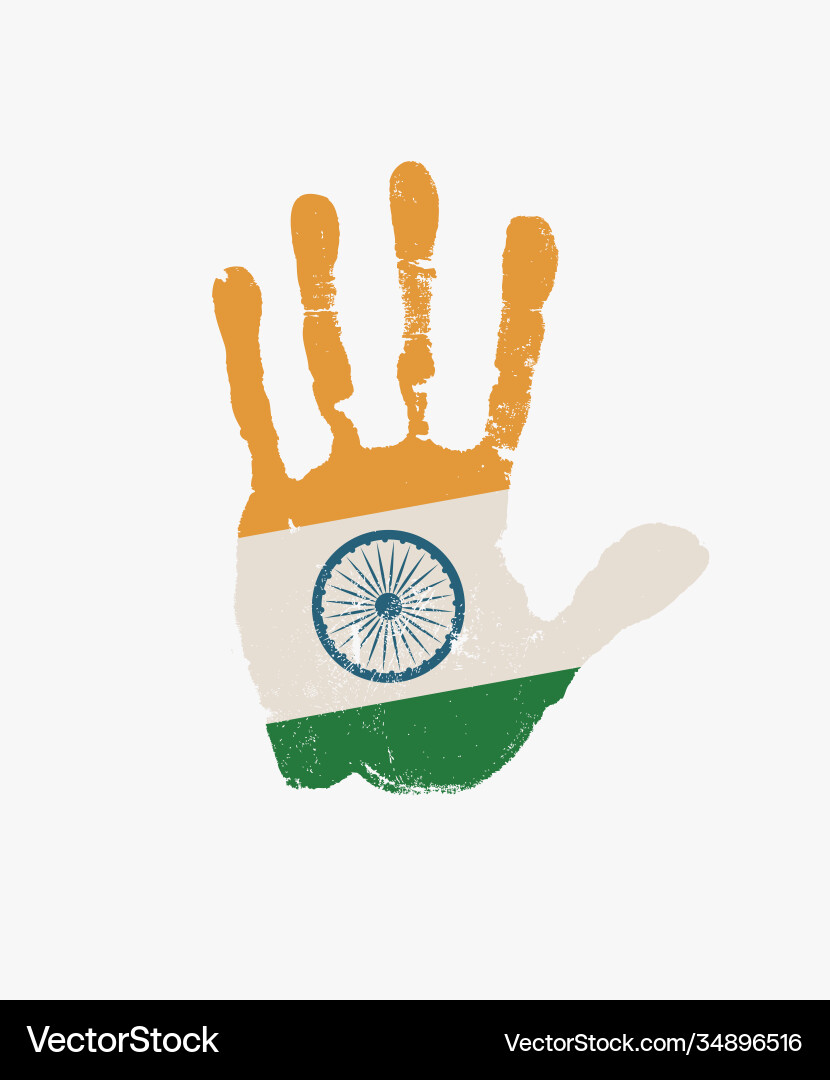 Indian Flag Handprint Royalty Free Vector Image