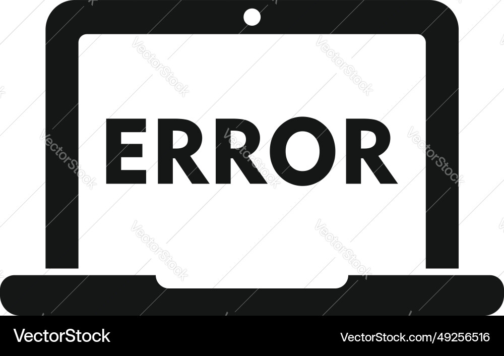 Laptop software error icon simple button Vector Image