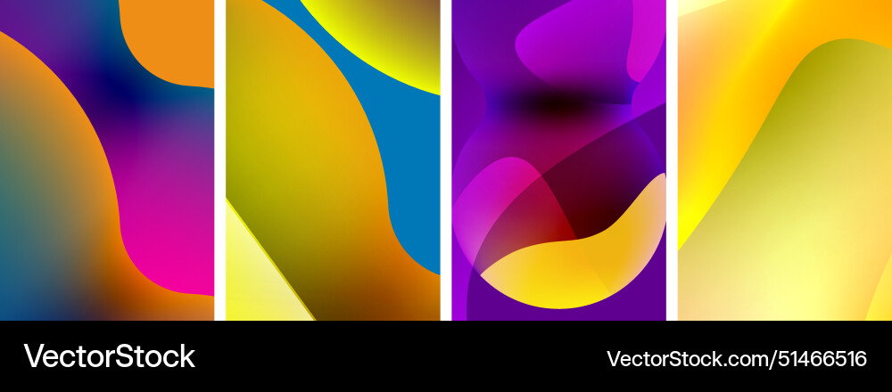Liquid abstract shapes with gradient colors Vector Image