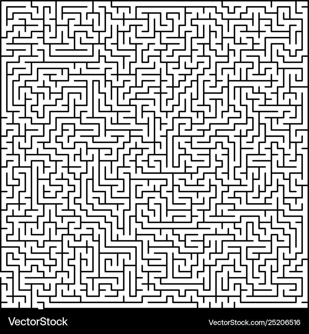 Minimal poster with difficult maze Royalty Free Vector Image