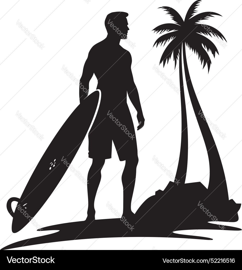 Ocean motion black surfing symbolism Royalty Free Vector