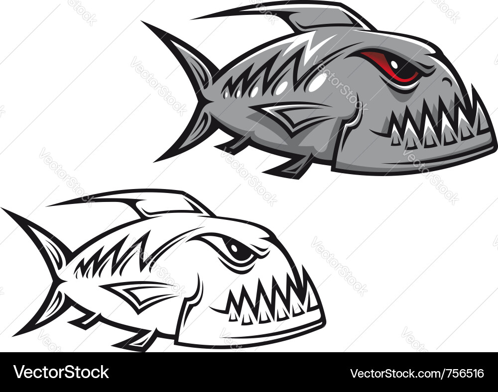 Piranha fish Royalty Free Vector Image - VectorStock