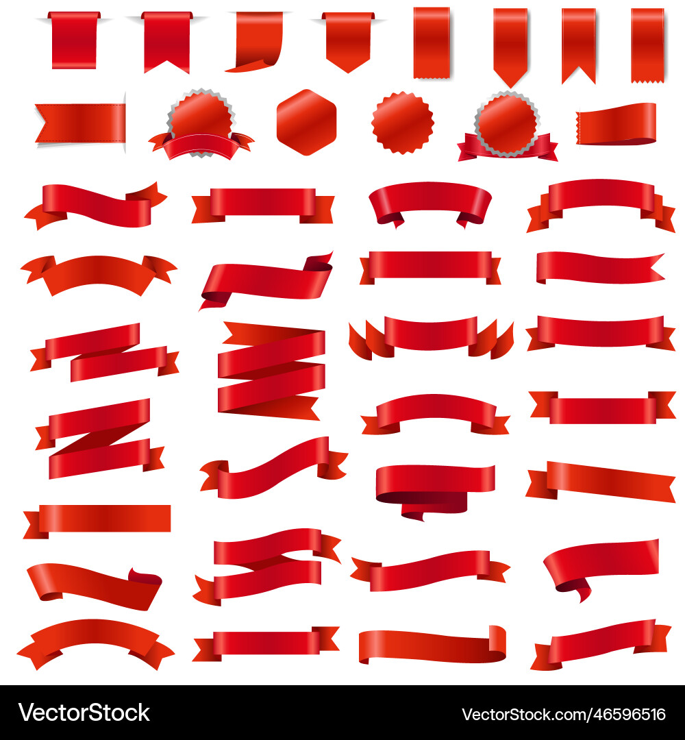 Red silk ribbons with white background Royalty Free Vector
