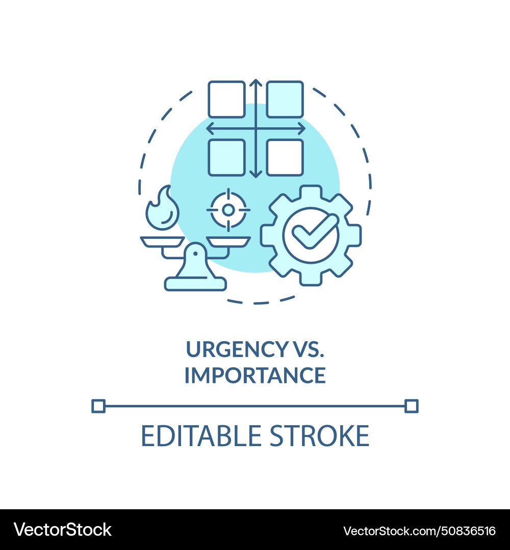 Urgency vs importance soft blue concept icon Vector Image