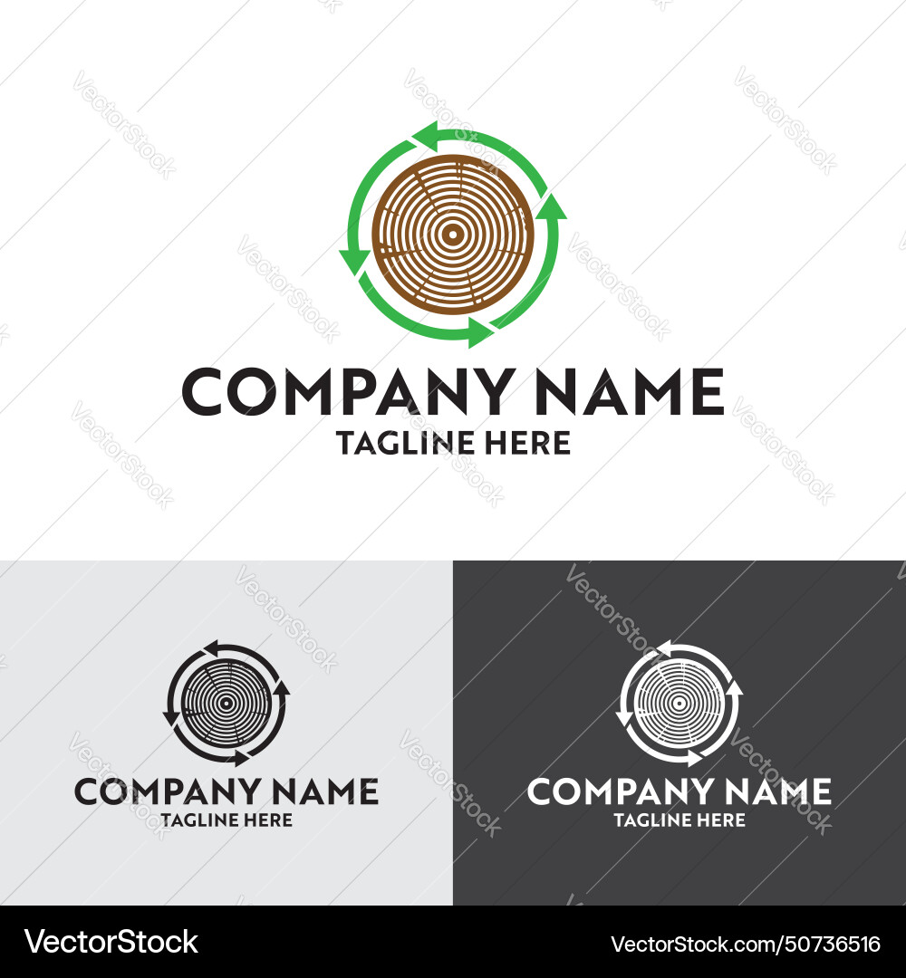 Wood recycling logo template Royalty Free Vector Image