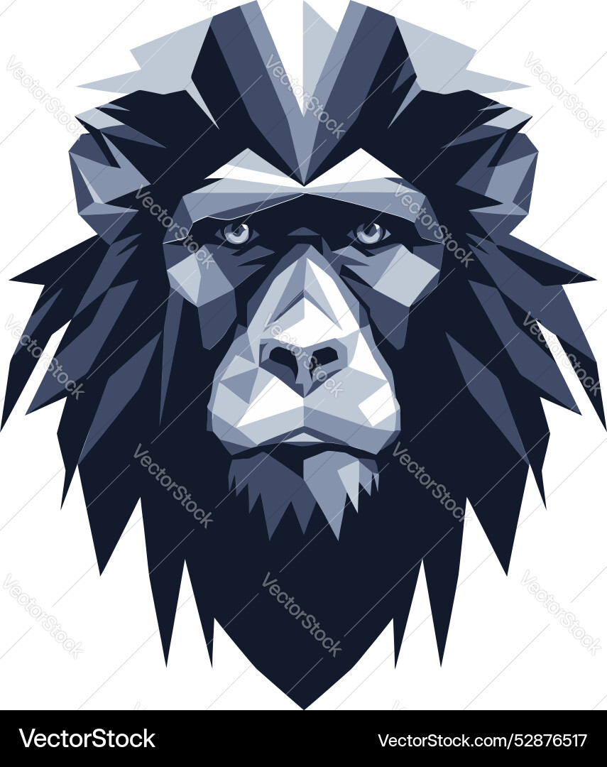 Baboon monogram design royal crest Royalty Free Vector Image