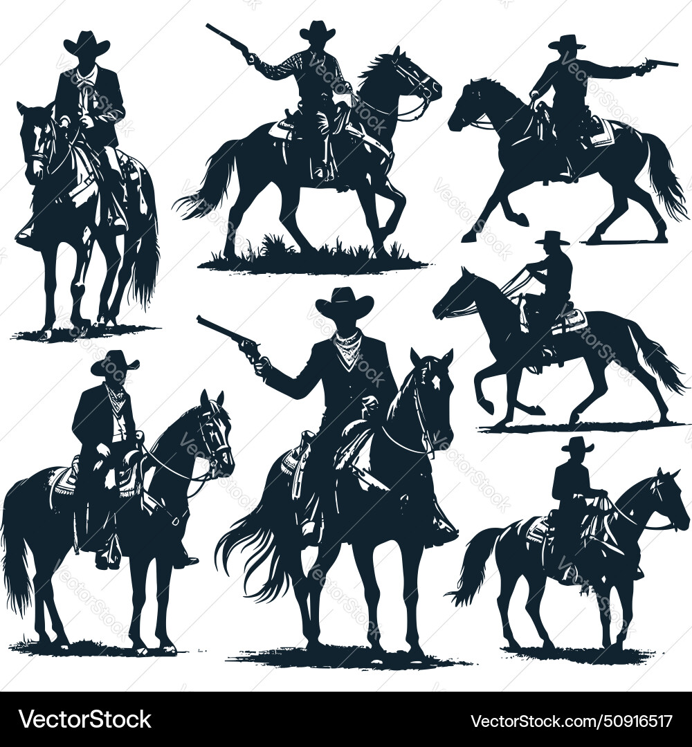 Cowboy and cowgirl bundle file Royalty Free Vector Image