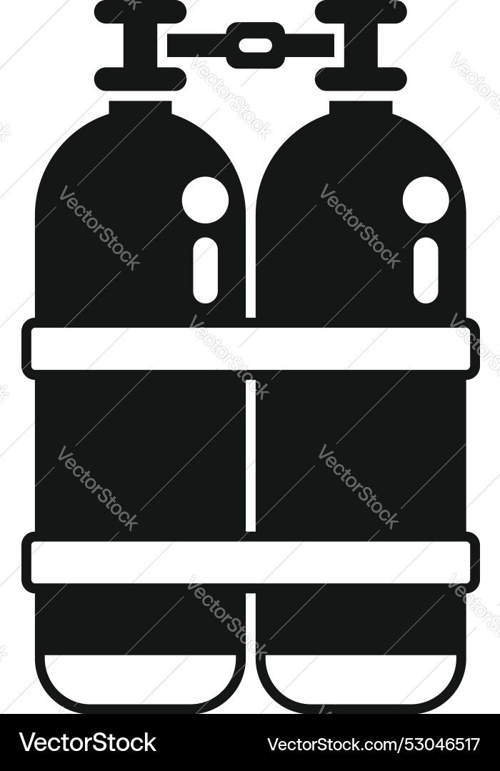 Double scuba diving tank icon representing water Vector Image