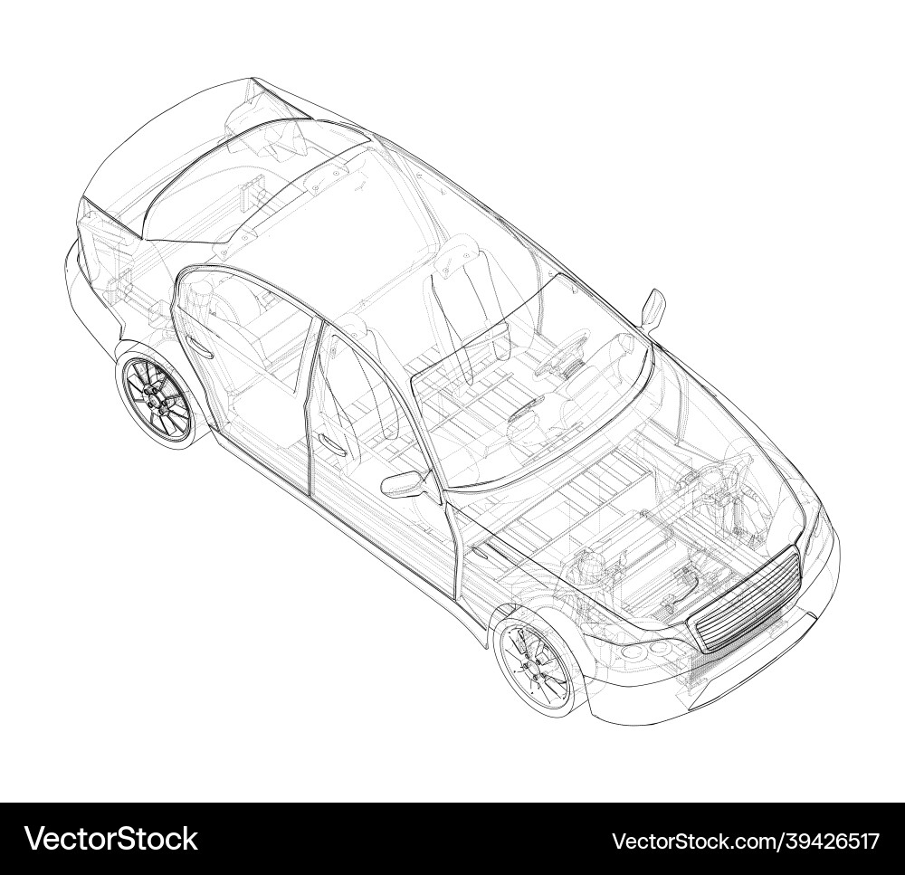 Electric vehicle sketch Royalty Free Vector Image