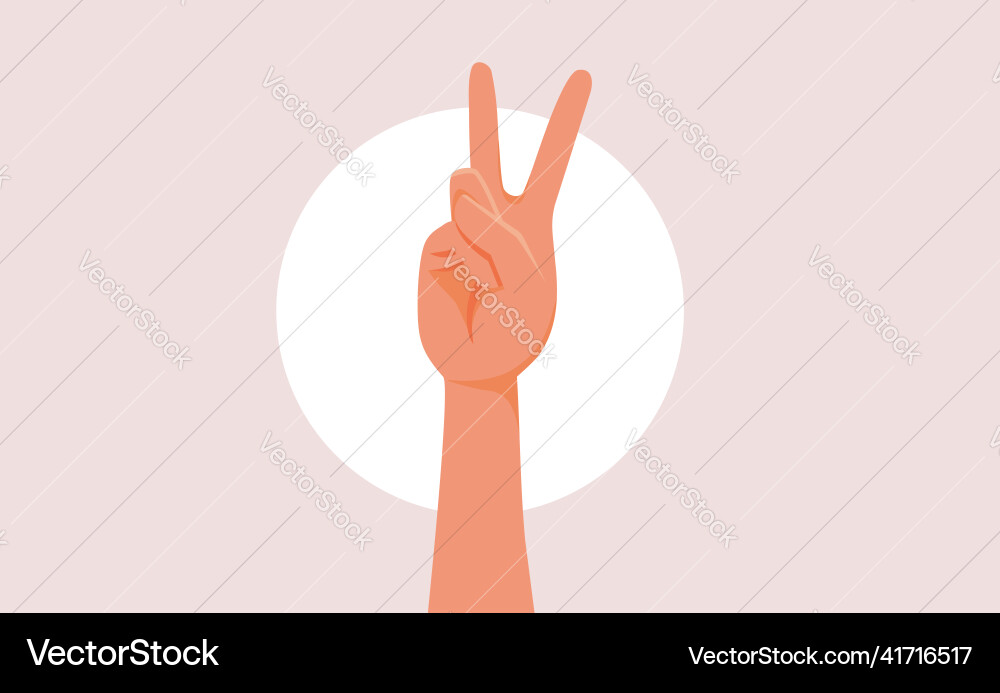 Hand making peace sign cartoon Royalty Free Vector Image