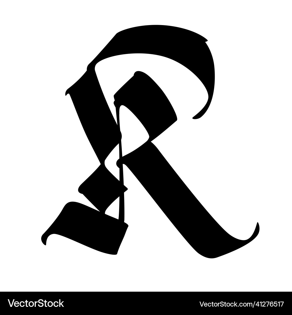 Letter k in the gothic style old alphabet Vector Image