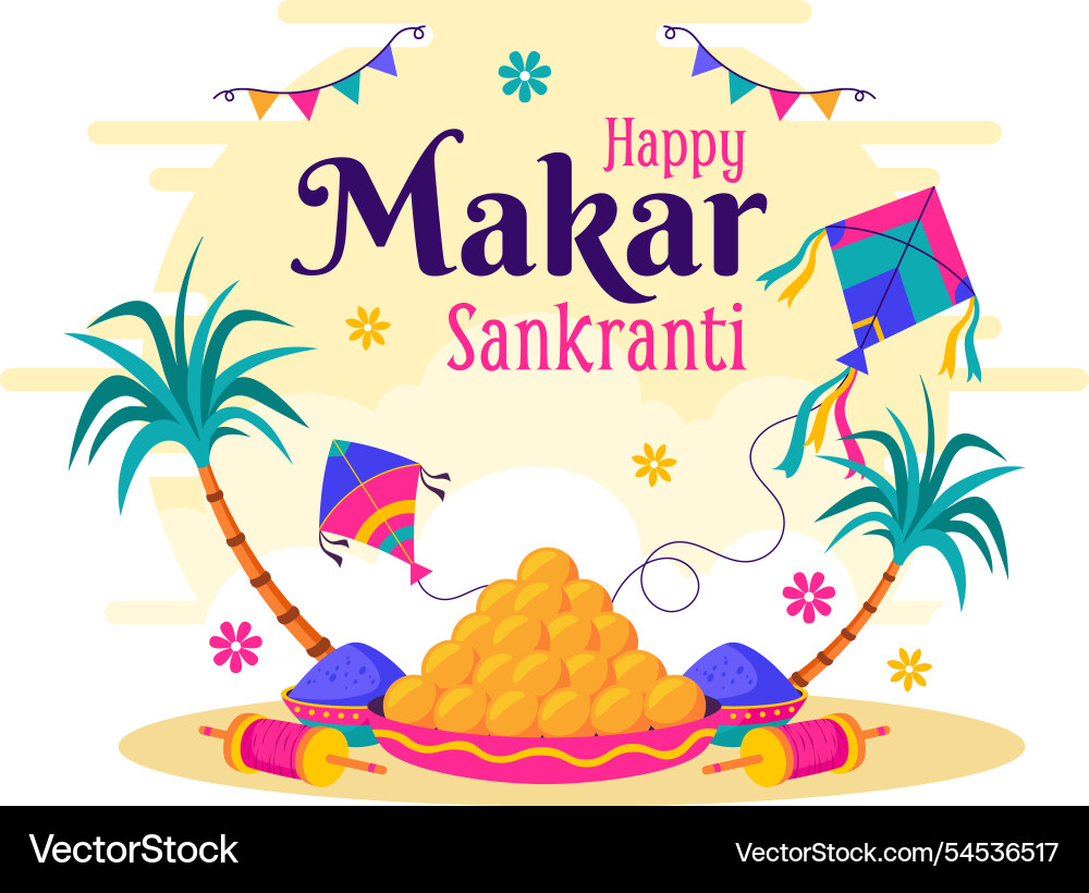 Makar sankranti translation the harvest festival Vector Image