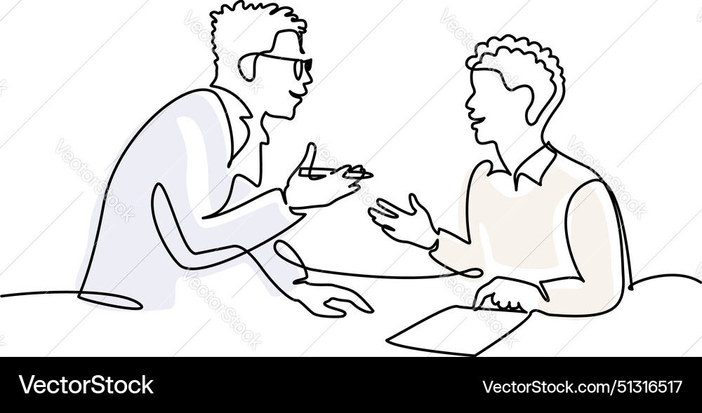 Male teacher explaining a task to a boy student Vector Image