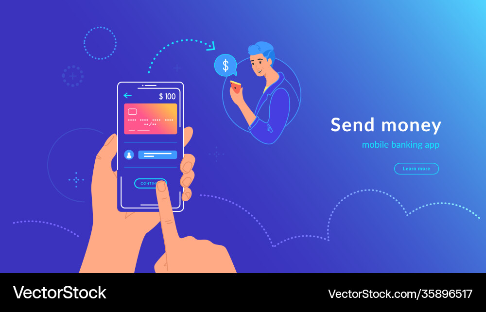 Mobile Money Transfer Royalty Free Vector Image